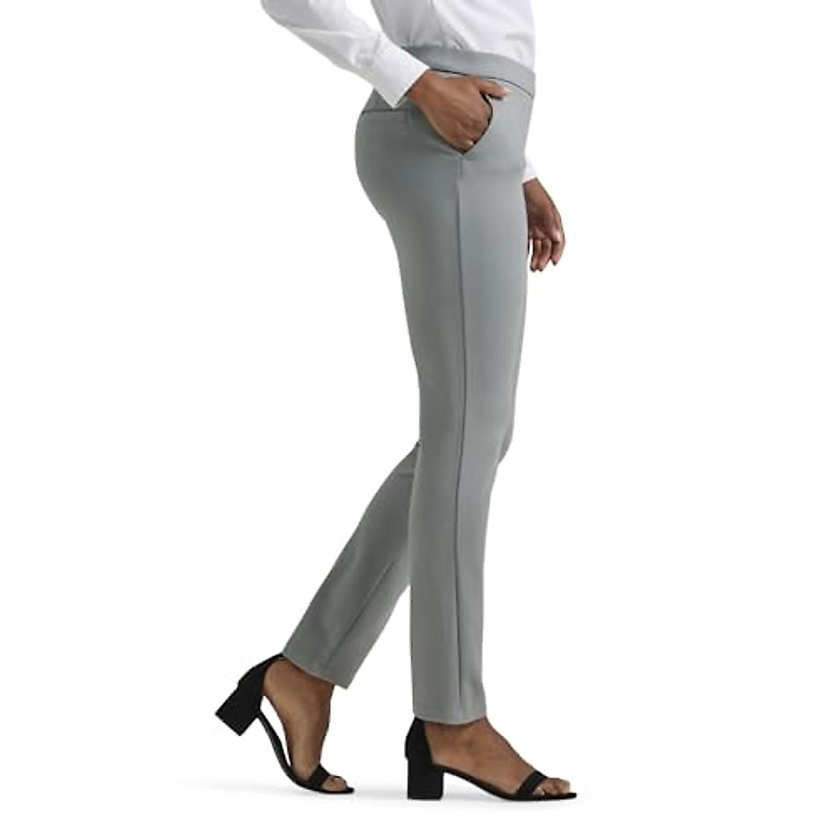 Lee Women's Ultra Lux Comfort Any Wear Slim Ankle Pant Dover Gray 10 Short