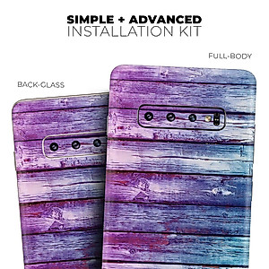 DesignSkinz Pink & Blue Dyed Wood Protective Vinyl Decal Wrap Skin Cover Compatible with The Samsung Galaxy S20 (Screen Trim & Back Glass Skin)