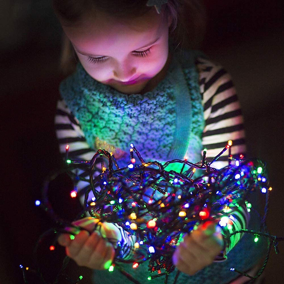 woohaha 2 Pack Solar Christmas Lights 39ft 100 LED 8 Modes Solar String Lights Waterproof Solar Fairy Lights for Garden, Patio, Fence, Balcony, Outdoors (100L-Multicolor)