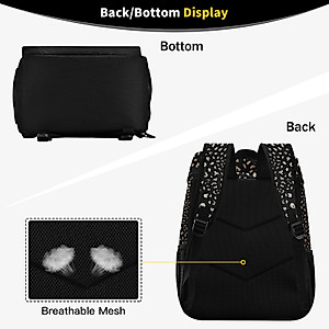 ALAZA Leopard Spot on Black Background Cooler Backpack Reusable Insulated Lunch Bag with Adjustable Shoulder Strap for Women Men Picnic Work College Hiking Camping Office Beach