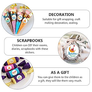 Kisangel 120pcs Eid Mubarak Stickers Ramadan Sticker Set Gift Sticker Adhesive Seal Stickers Ramadan Decorations
