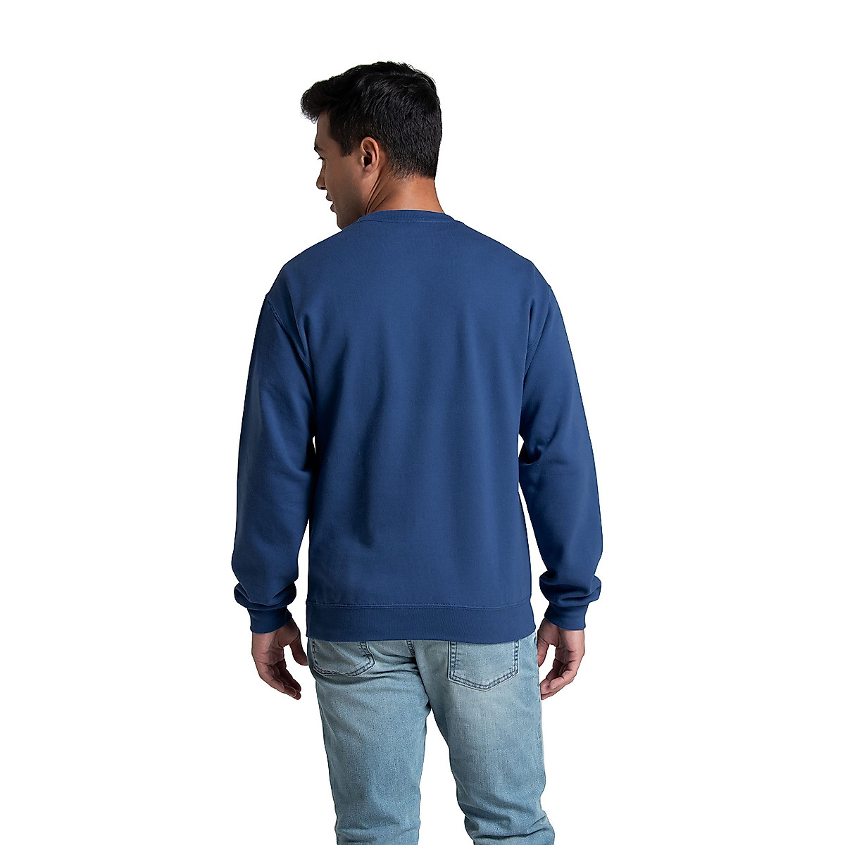 Fruit of the Loom Men's Eversoft Fleece Crewneck Sweatshirts, Moisture Wicking & Breathable, Sizes S-4X, Mellow Blue, 3X-Large