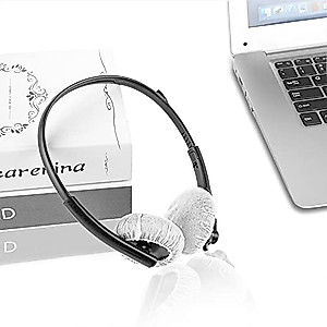 Geekria 100 Pairs Disposable Headphones Ear Cover for Small Call Center Headset Earcup, Stretchable Sanitary Ear Pads Cover, Hygienic Ear Cushion Protector (XS/White)