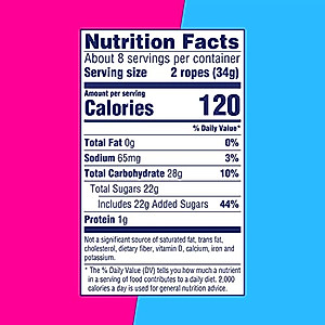 SweeTARTS Soft & Chewy Ropes Candy, Watermelon Berry Flavor, 9 Ounce