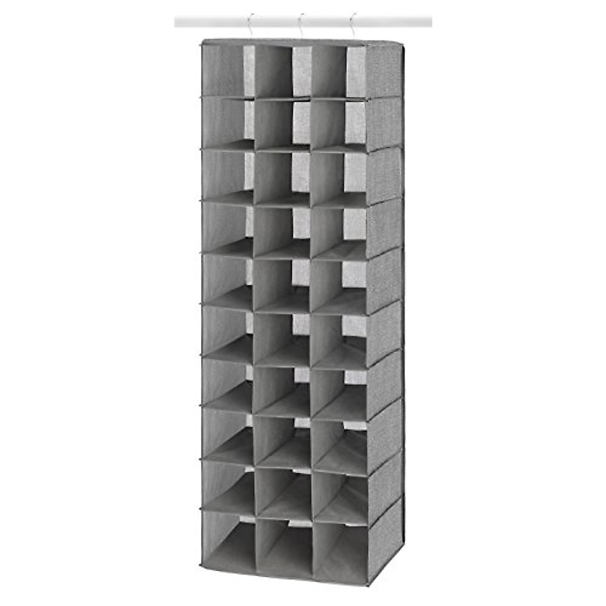 Whitmor, Crosshatch Gray, Hanging Shoe Shelves Closet Organizer, 30 Section