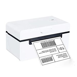 ZSEDP Desktop Thermal Label Printer for 4x6 Shipping Package Label Maker 180mm/s USB BT Thermal Sticker Printer Max.110mm Paper (Color : USB with BT)