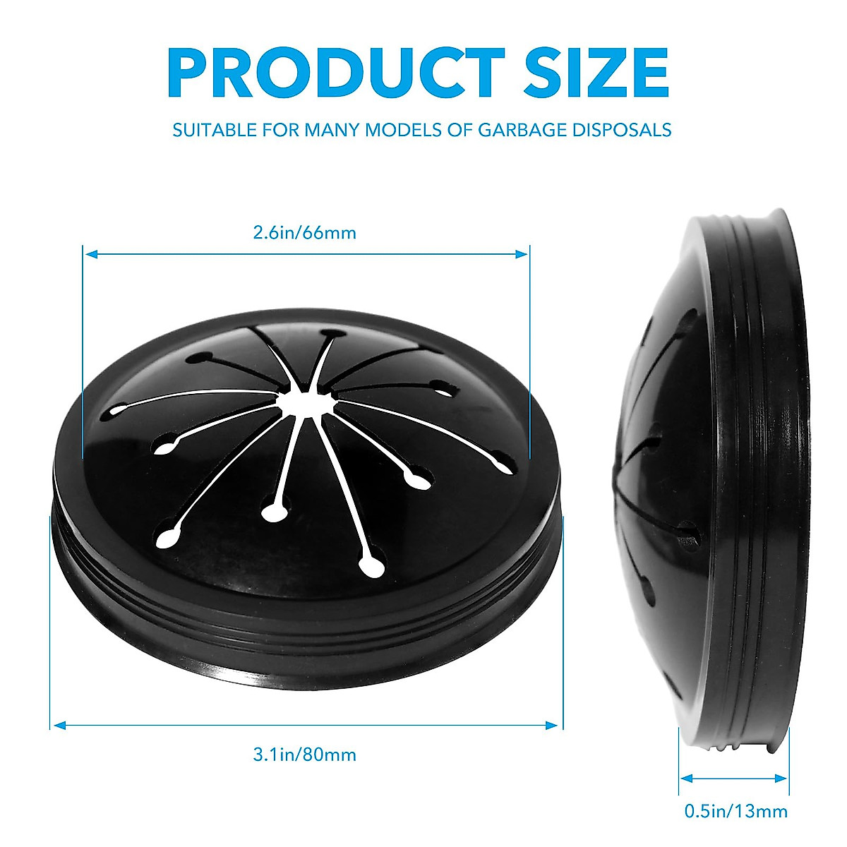 Kitchen Garbage Disposal Rubber Drain Insert,3pcs Garbage Disposal Cover,3 Inch Garbage Disposal Splash Guard,Disposal Splash Guard,Kitchen Sink Rubber Drain Guard