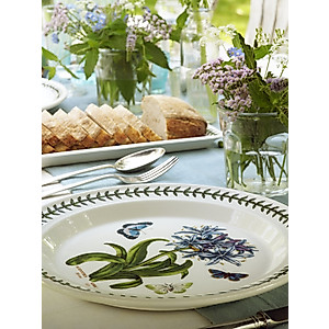 Portmeirion Botanic Garden Sandwich Tray | 11.75 Inch Serving Tray with Convolvulus Motif | Made from Porcelain | Microwave, Dishwasher, and Freezer Safe