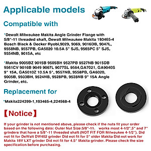 TOOLFLIFE 3pcs Angle Grinder Wrench Spanner Metal Lock Nut fits for Dewalt Milwaukee Makita 193465-4 Bosch Black & Decker Ryobi 5" 5/8-11 Parts