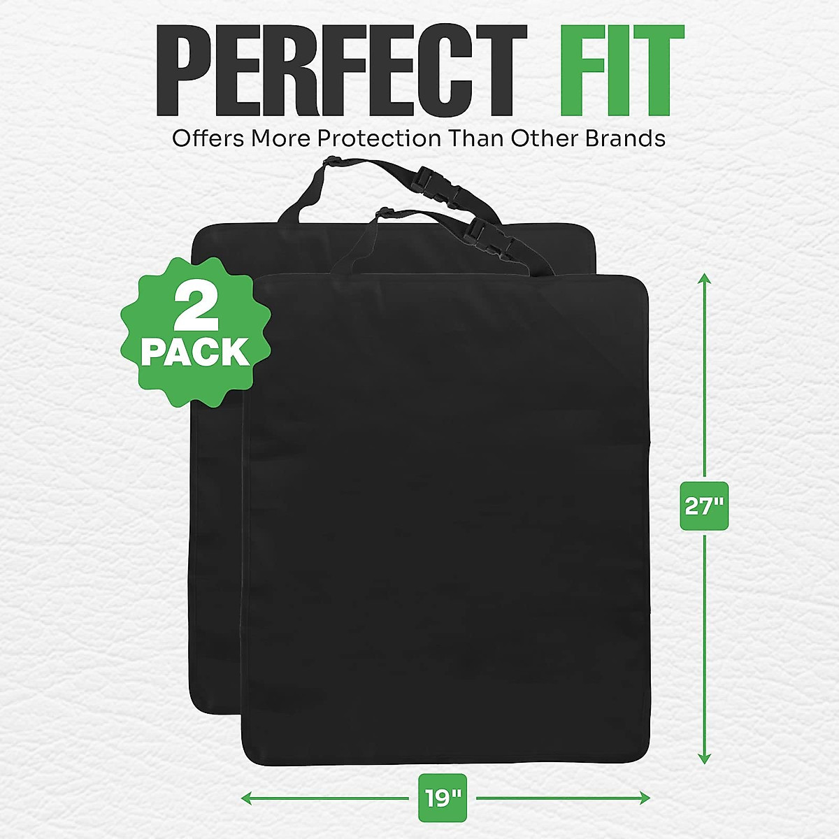 Trobo Car Kick Mats Back Seat Protector, Set of 2 X-Large Seat Back Cover for Kids, Made with Thick Waterproof Material to Fully Protect Backseat from Dirt, Mud and Scuffs Marks, Fits Most Cars