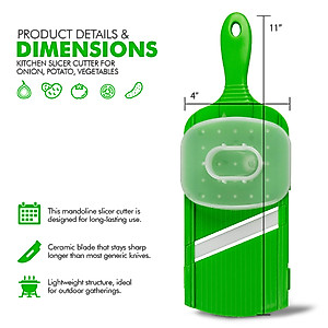 Mandoline Slicer Ceramic Blade Hand Guard Grater Kitchen Cutter Onion Potato Vegetables, Exultimate