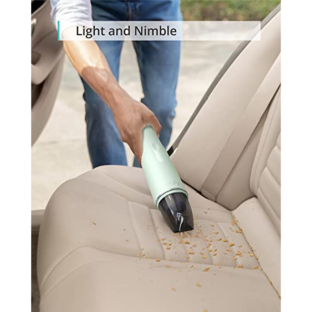 eufy by Anker, HomeVac H11,Cordless Handheld Vacuum Cleaner,Ultra-Lightweight 1.2lbs,5500Pa Suction Power,USB Charging, for Home Cleaning