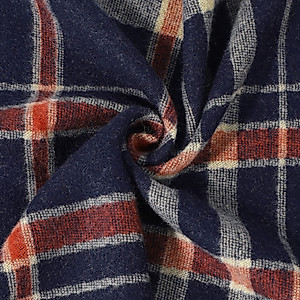 Scarf for Men Fall Winter Warm Scarves Soft Tassel Cashmere Feel Scarf Navy & Beige & Red