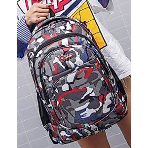 Synergy Shipping Solutions Universal/Unisex Fashionable Backpack - Colorful Multi Cam Design - Lightweight & Durable with Capacity to Hold Books, Laptops, Sports & Outdoor Items, Large Capacity