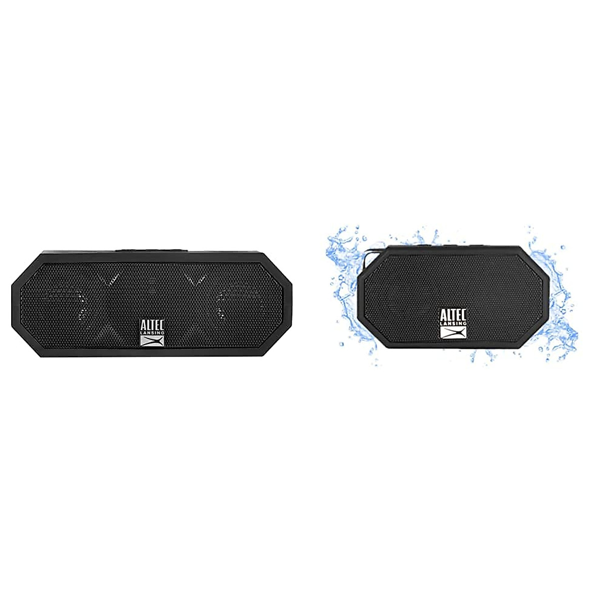 Altec Lansing IMW457-BLK Jacket H2O 2 Bluetooth Speaker, IP67 Waterproof, Black & Mini H2O - Wireless, Bluetooth, Waterproof Speaker, Floating, IP67, 6-Hour Battery, (Black)