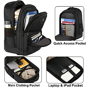 Rolling Backpack, MATEIN 17 inch Water Resistant Wheeled Laptop Backpack, Carry on Luggage Business Bag, College Student Computer Bookbag Trolley Suitcase for Men Women Adults to Travel, Black