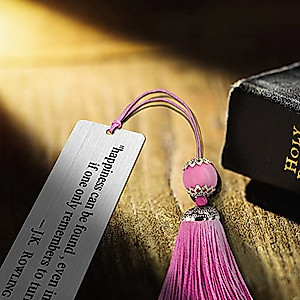 Hafhue Happiness Can be Found Even in The Darkest of Times, If One Only Remembers to Turn On The Light Metal Bookmark Book Lover Gifts for Women Back to School Gifts