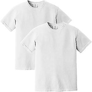Comfort Colors mens Adult Short Sleeve Tee, Style 1717 T Shirt, White (2 Pack), Large US