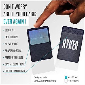 Ryker Sleeves Mini American Board Game Sleeves Protectors (100 Qty, Clear, 41x63 mm)