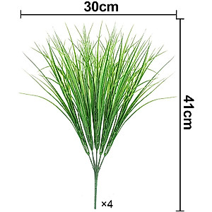 6 Bundles Artificial Grasses Outdoor Fake Grass Faux for Indoor Outdoor Window Home Garden Decoration Fake Bushes Artificial Grass Plant