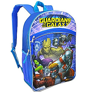 Guardians of the Galaxy Backpack with Avengers Lunch Box Set - Marvel School Bag Bundle with 16” Guardians of the Galaxy Backpack, Avengers Lunch Bag, Stickers, More | Marvel Backpack for Boys