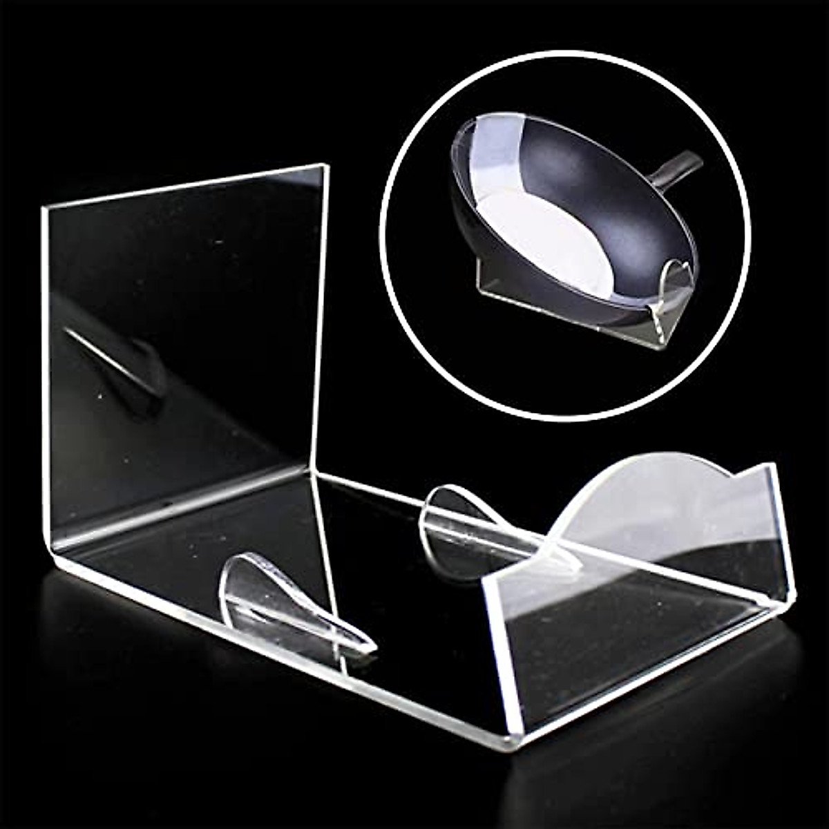 Fenteer Pot pan Display Rack Cookware Stand Clear Tabletop Accessories Shelves Acrylic Kitchen Utensils for Baking Trays Frying Pan Hair Dryer