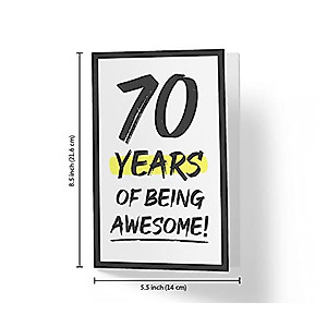 70th Birthday Card for Him Her - 70th Anniversary Card for Dad Mom - 70 Years Old Birthday Card for Brother Sister Friend - Happy 70th Birthday Card for Men Women | Karto – Being Awesome (Black)