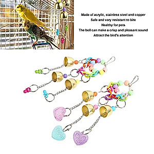 Zerodis Bird Bells Toy,Love Funny Parrot Bell Toy Bite Resistance Parrot Bell Toy for Pet Budgie Parakeet Cockatiel Conure Macaw
