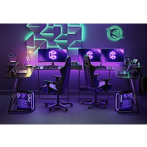 CubiCubi 53 inch Diamon L Shaped Gaming Desk Gamer Workstation, Home Computer Carbon Fiber Surface Corner Gaming Desk PC Table with Cable Tray