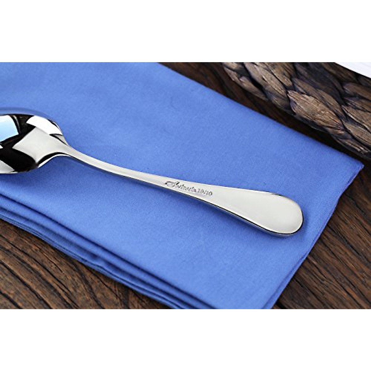 Artaste 59311 Rain 18/10 Stainless Steel Teaspoon, 6.25-Inch, Set of 12, Silver