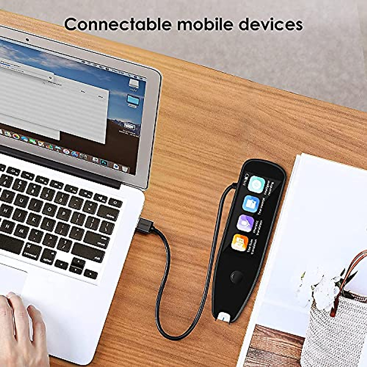 Pen Translation Device, scanning Translation Reading Pen - multilingual Dictionary Pen with Bluetooth/Wi-Fi/AI Voice Assistant| Scan Text and translate | Speak and translate - Wireless and Offline