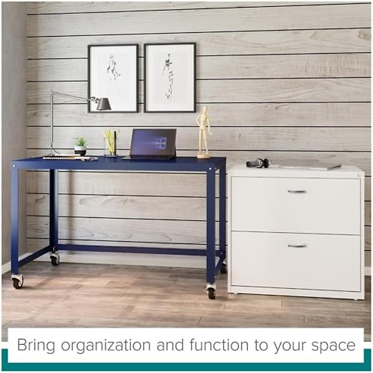 Hirsh Home Office Style Lateral Metal File Cabinet 30 in. Wide 2 Drawer White, Fully Assembled