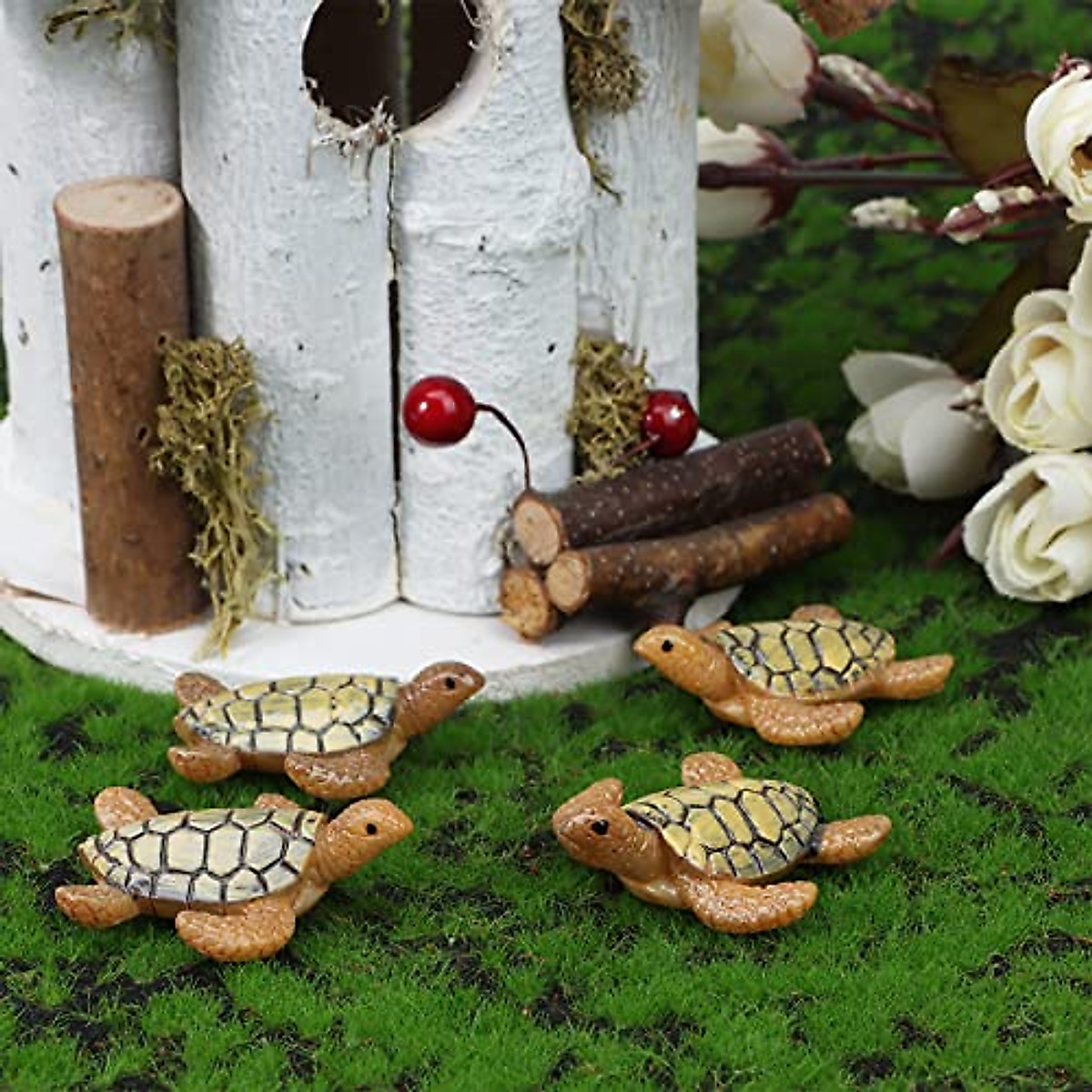 15 Pcs Miniature Sea Turtles Sea Turtle Figures Ocean Animal Figurines Mini Turtle Figurines for DIY Home Fairy Garden Office Fish Tank Birthday Party Favor Decorations