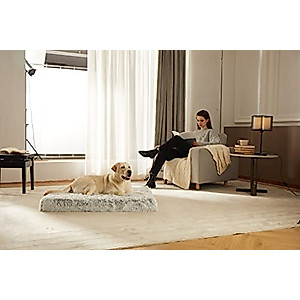 Western Home Large Dog Beds for Large Dogs, Waterproof Orthopedic Dog Bed - Egg Crate Foam Dog Bed with Removable Washable Cover, Dog Crate Bed with Non-Slip Bottom for Dog Crate