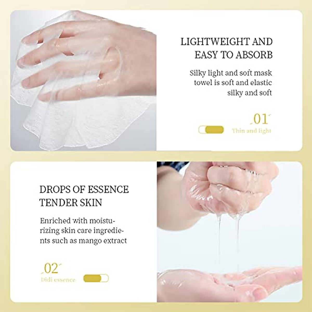 Meleell Collagen Sheet Mask For Women Skin Care,Anti-Aging,Hydrating Face Masks Sensitive And Soothing,Daily Mask For All Skin Type(Mixed sets, 40 Count)