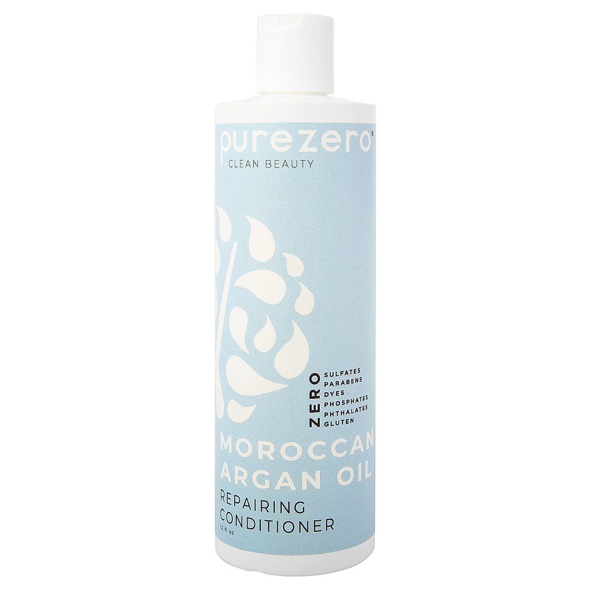 Purezero Moroccan Argan Oil Conditioner - 12 Fl Ounces - Repair Damaged Hair - Restore Strength, Shine & Softness - Zero Sulfates, Parabens, Dyes, Gluten - 100% Vegan & Cruelty Free