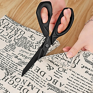 Asdirne Black Titanium Fabric Scissors, Dressmaking Scissors with Heavy Duty Multi-Purpose Titanium Coated Blades and Comfortable Soft Grip Handles, Black, 25CM