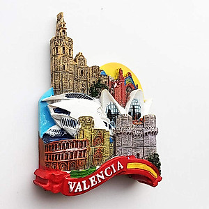 Valencia Spain 3D Fridge Magnet Travel Souvenir Gift Collection,Home & Kitchen Decoration Magnetic Sticker Valencia Refrigerator Magnet