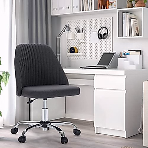 Home Office Desk Chair - Adjustable Rolling Chair, Armless Cute Modern Task Chair for Office, Home, Make Up,Small Space, Bed Room