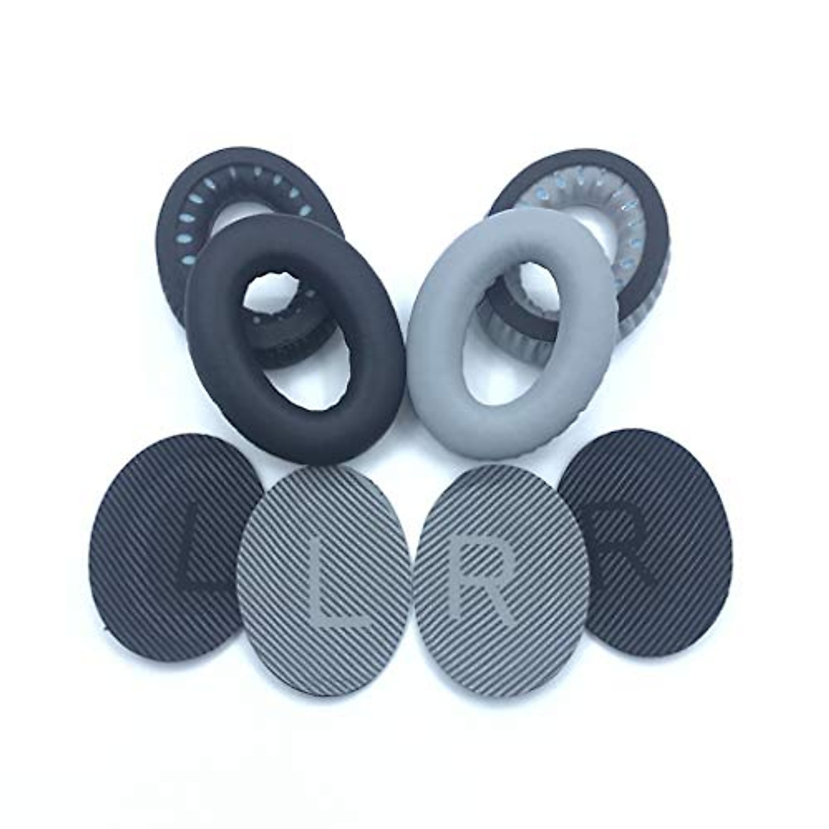 MEIYIN 2Pcs/1Pair Grey Headphone Cushions Replacement Ear Pads Cover for QC35 Headset