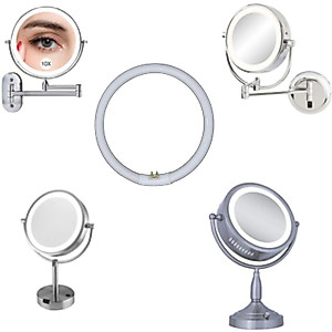 Konideke 7 Inch T5 22W Circular Bulb Compatible with Floxite Zadro Rialto Makeup Magnifying Vanity Mirror FC22 Round Fluorescent Light Bulb 6500K 2 Count