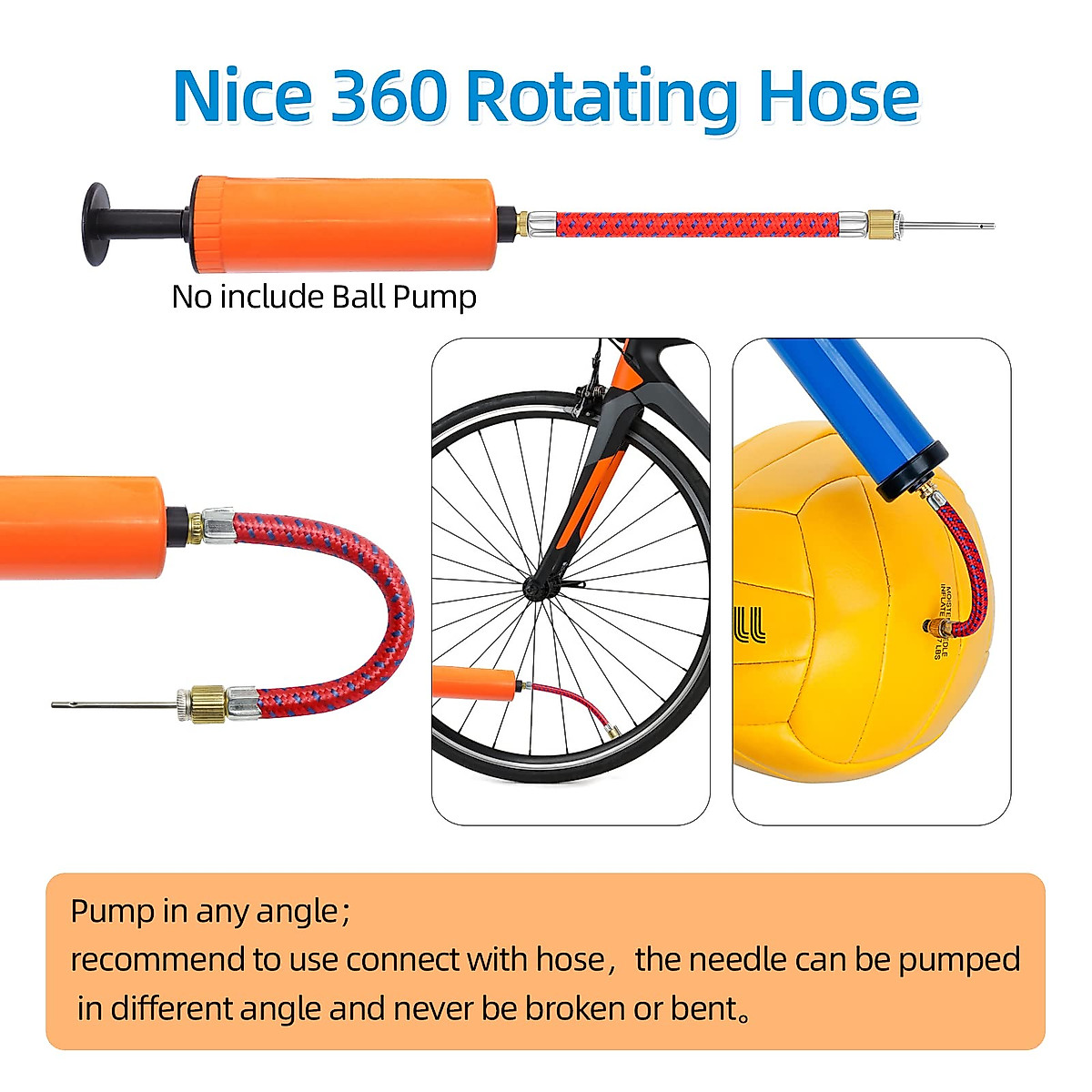 16PCS Air Pump Needle, Dual-Port Inflation Needles, Air Inflation Needle for Football Basketball Soccer Ball Volleyball Rugby Balls and Other Sports Balls Replacement Needles with Portable Storage Box