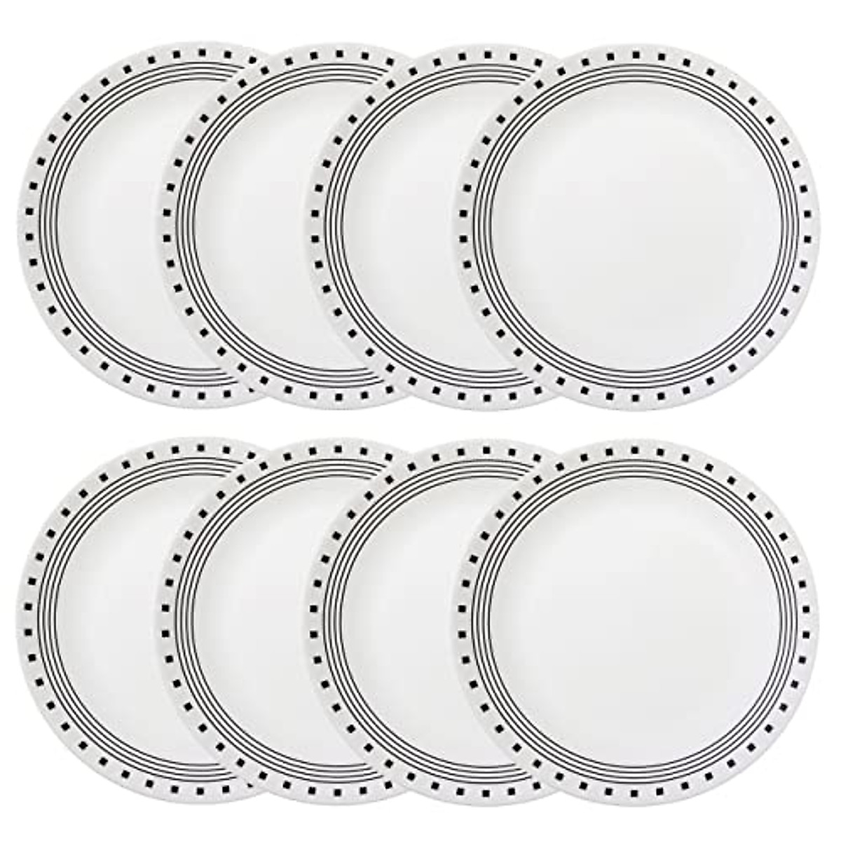 Corelle Livingware City Block 10-1/4" Dinner Plate (Set of 8),Dotted