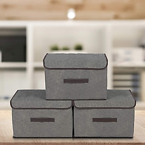 XINGUANGYI Storage Boxes with Flip-top Lid,Fabric Storage Bins,Collapsible Storage Large Baskets for Clothes, Books,Toys Cubes, Home,[3-Pack]