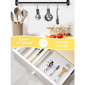 Joyhill Measuring Cups and Spoons Set of 8 Piece, Metal Stainless Steel Measuring Cups and Spoons Set for Baking Cooking, Dry and Liquid Ingredients