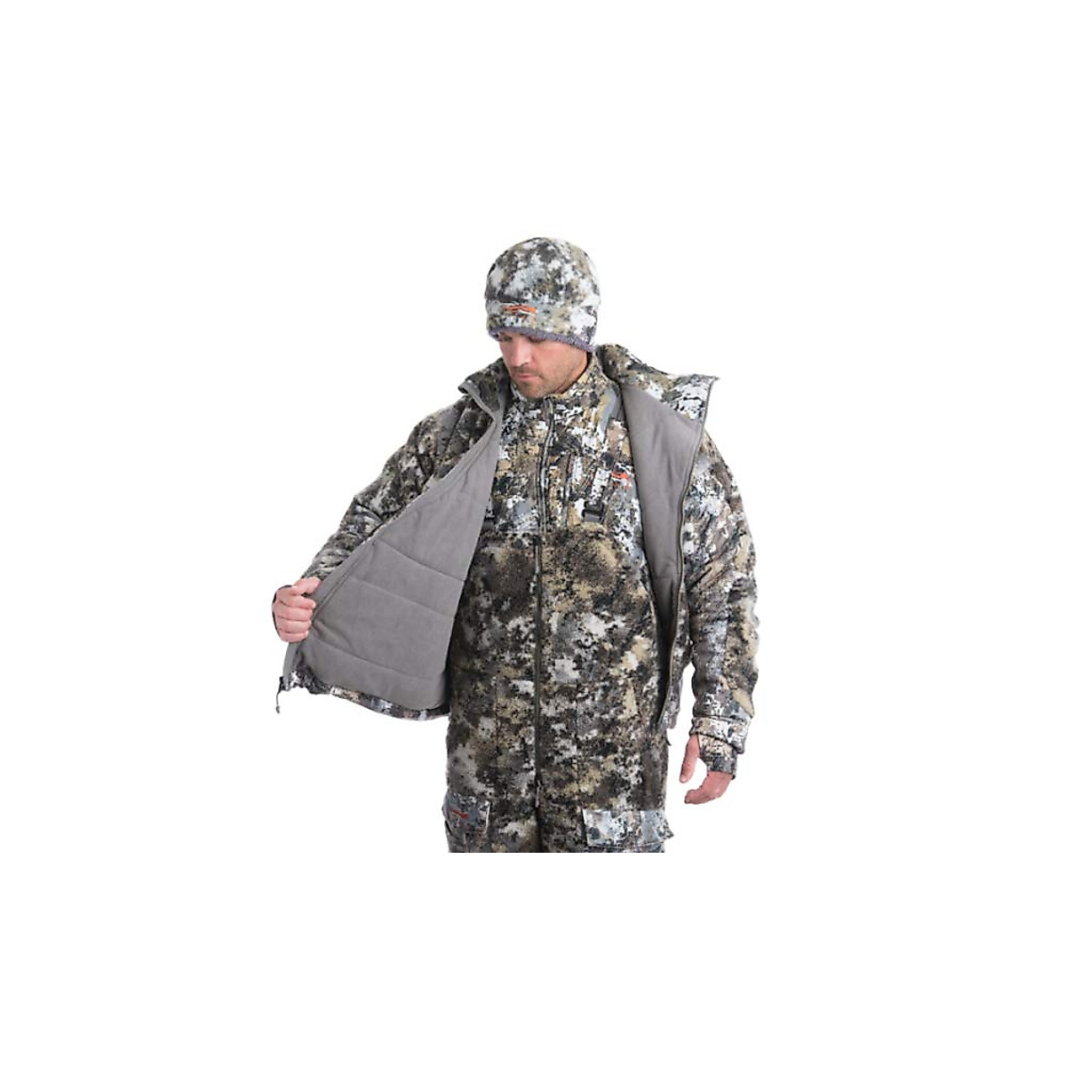 Sitka Men's Quiet Gore-Tex Windstopper Insulated Hunting Fanatic Jacket, Optifade Elevated II, L