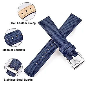 Ritche Christmas Gift 22mm Canvas Sailcloth Watch Band Quick Release Watch Strap for Men Women Watch Bands, White Elephant Gifts, Stocking Stuffers for Men