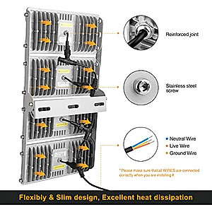 Viugreum 400W LED Flood Light, Super Bright Outdoor Stadium Lights, Waterproof IP65 40000LM Daylight White (6000K) Security Floodlights, Commercial Lighting Fixture for Garage, Garden, Lawn and Yard