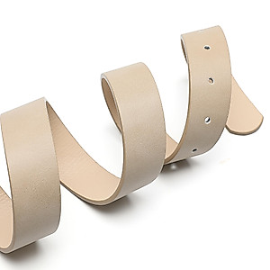 Tanpie Womens Leather Waist Belts for Jeans Pants with Gold Buckle Beige Small