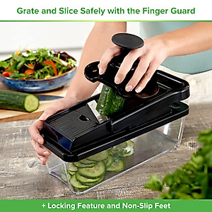 PrepNaturals Vegetable Chopper with Container, Veggie Chopper - Chopper Vegetable Cutter, Food Chopper & Onion Chopper - Onion Chopper Dicers, Choppers, Mandoline Slicer for Kitchen (9-in-1 Black)